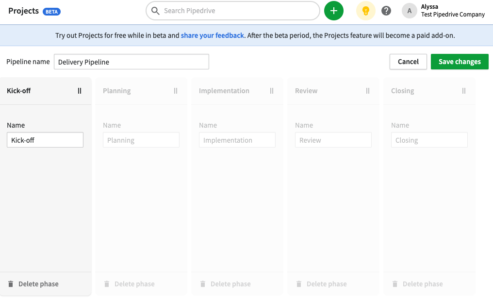 Projects by Pipedrive - Knowledge Base | Pipedrive